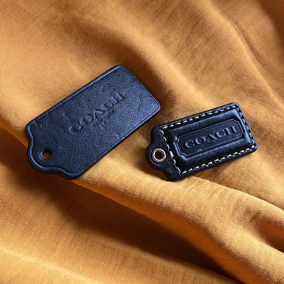 Coach | Bags | 2 Black Leather Coach Purse Tags | Poshmark